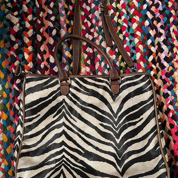 Consuela | Bags | Consuela Gold And Black Zebra Print Purse | Poshmark